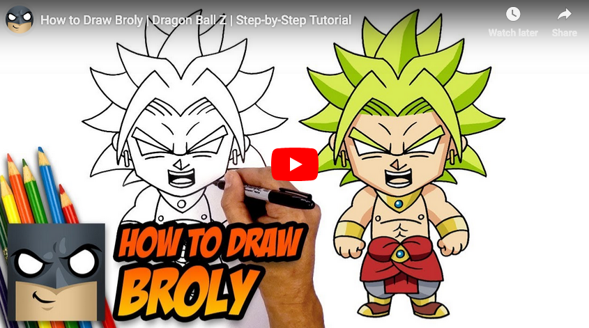 Drawing Tutorial How To Draw Broly Dragon Ball Z Step By Step